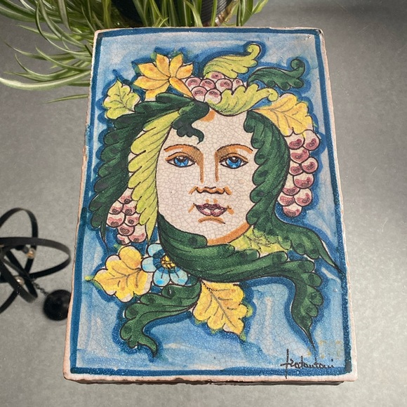 Fratantoni | Art | Signed Fratantoni Italian Tile With Female Face Wall ...